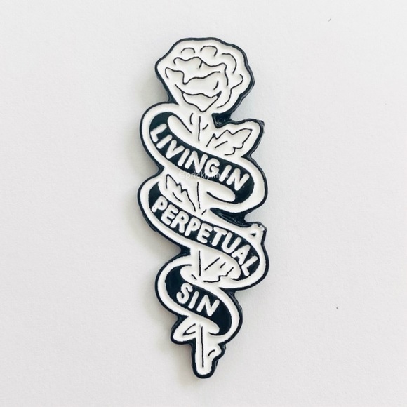 pricklyfinds | Jewelry | 84 Living In Perpetual Sin Rose Enamel Pin ...